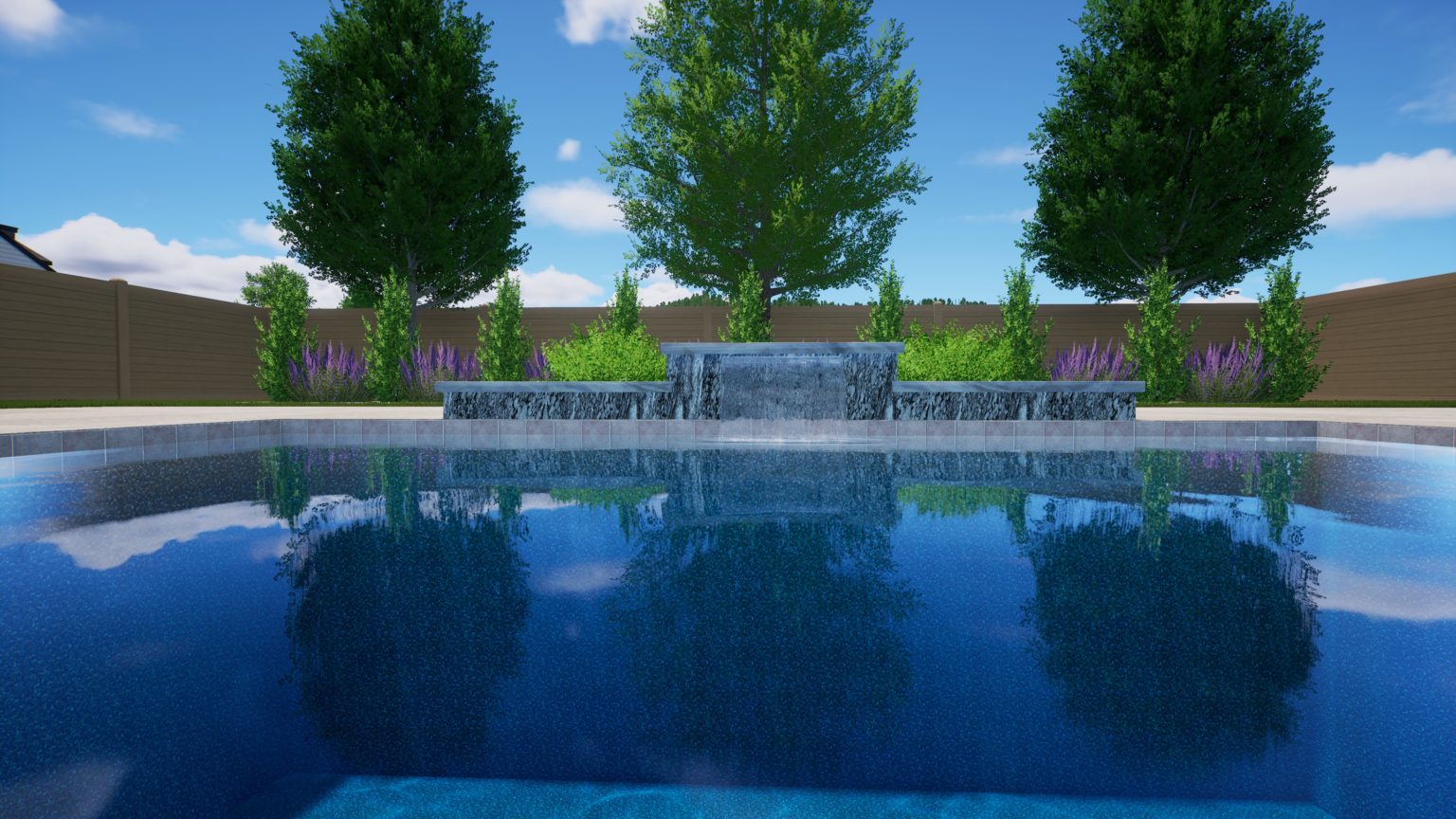 Waterfall Platform – Design Idea - Aquatic Artists | Pool Waterfalls ...