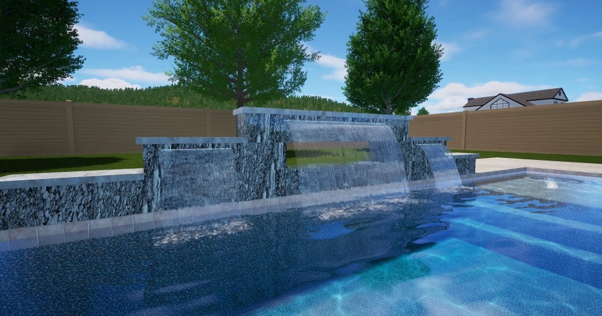 Dimensional Waterfall – Design Idea – Aquatic Artists | Pool Waterfalls ...